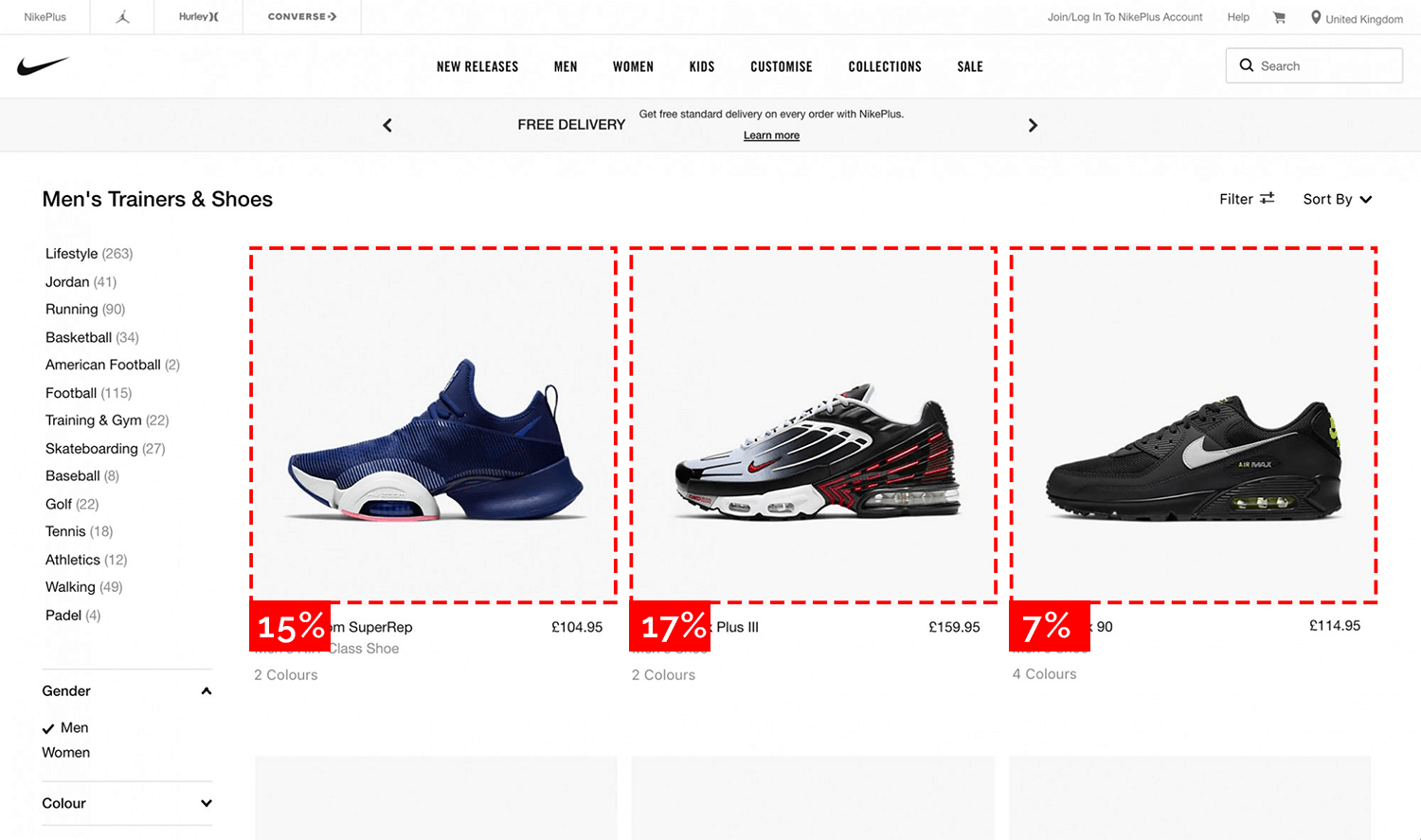 Comparison of Ecommerce Websites I Sports Brands - Attention Insight